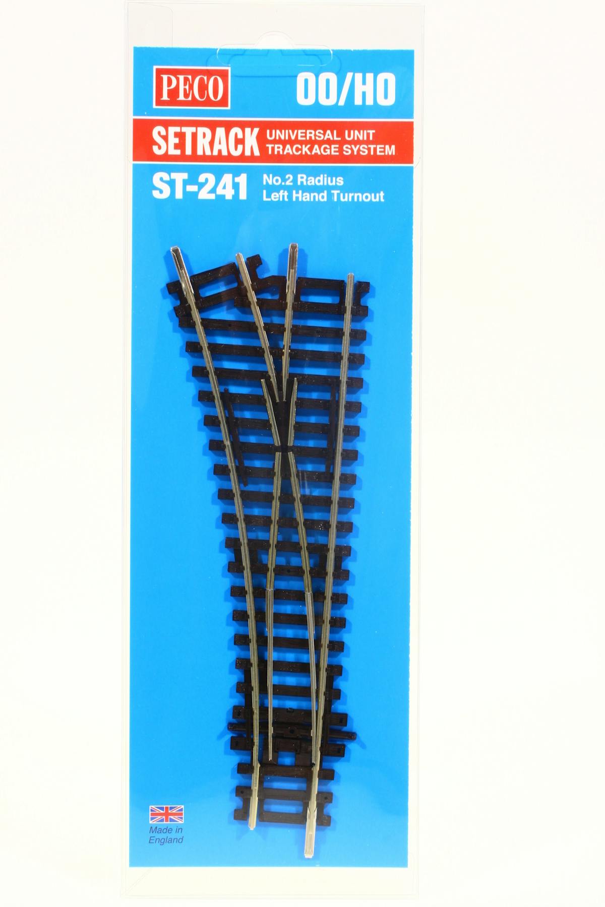 Peco ST-241 Scambio sinistro 168mm angolo 22.5° cod. 100 Setrack H0 - TecnoModel.it