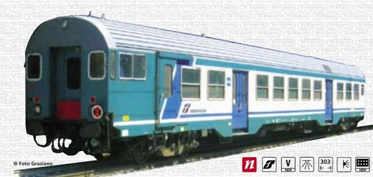 Vitrains 3137 FS carrozza semipilota passante MDVC livrea XMPR di 2 cl ...