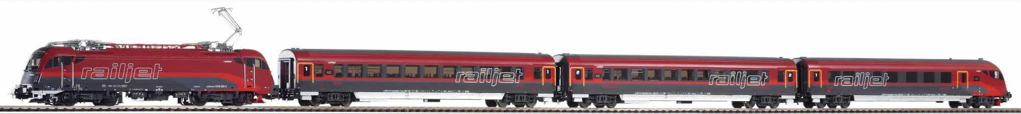 Piko 58131 Set Rh 1216 Electric + 3 Cars Railjet ÖBB V - TecnoModel.it