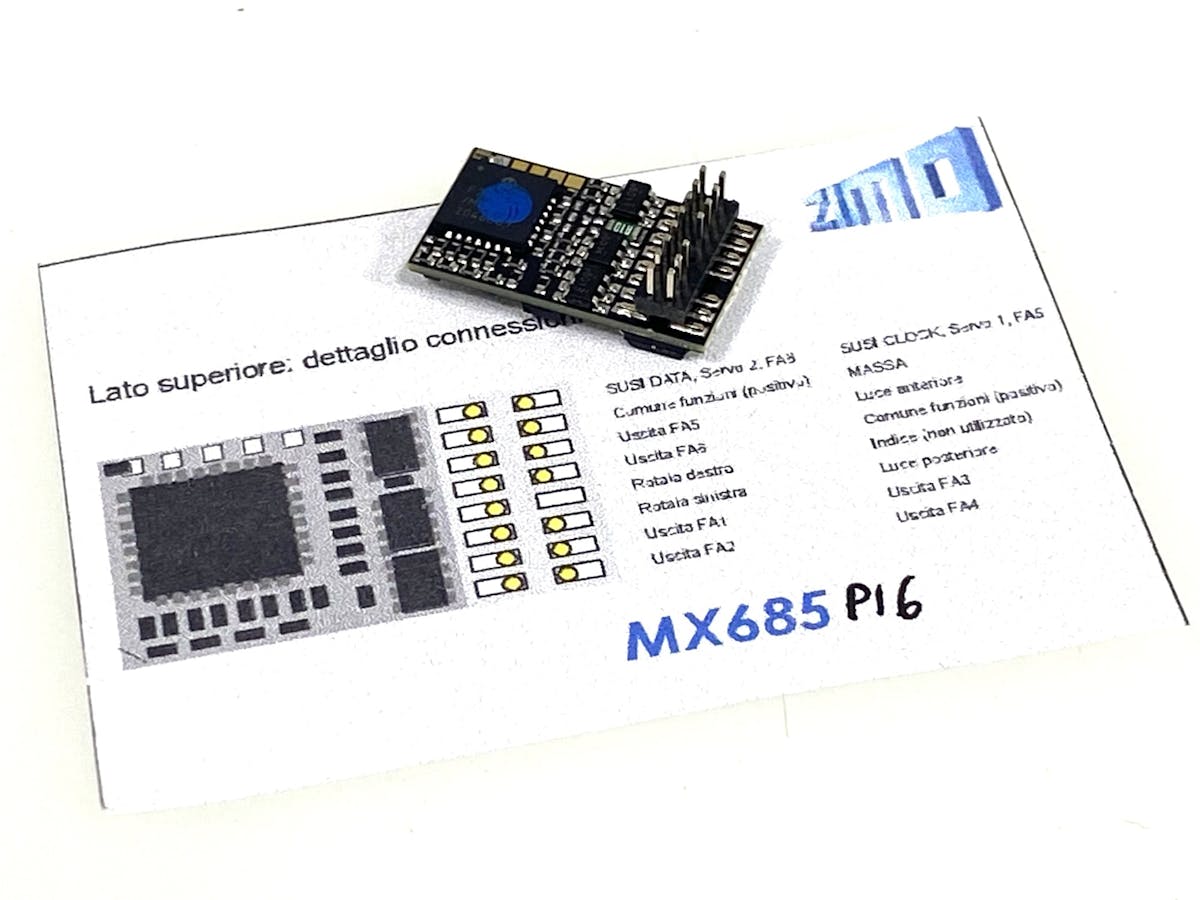 Zimo MX685P16 Decoder funzioni MX685P16 connettore PluX16 - TecnoModel.it