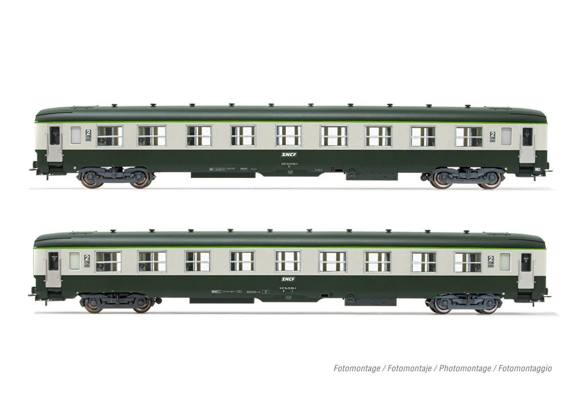 Jouef HJ4181 SNCF, set di 2 carrozze DEV AO di 2a classe U59 B9 (ex A9 ...