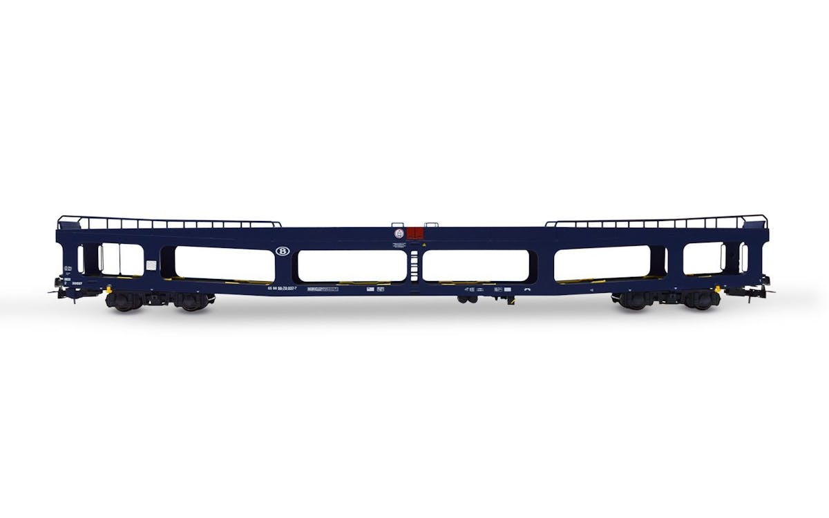 Jouef HJ4190 SNCB, set di 2 unità, carro DD DEV 66 per trasporto auto ...