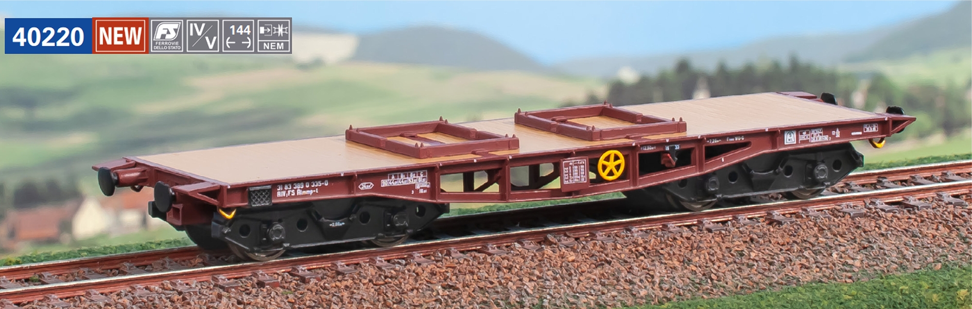 Acme 40220 FS Carro pianale tipo Rlmmp-t per trasporti pesanti, ep.IV-V ...