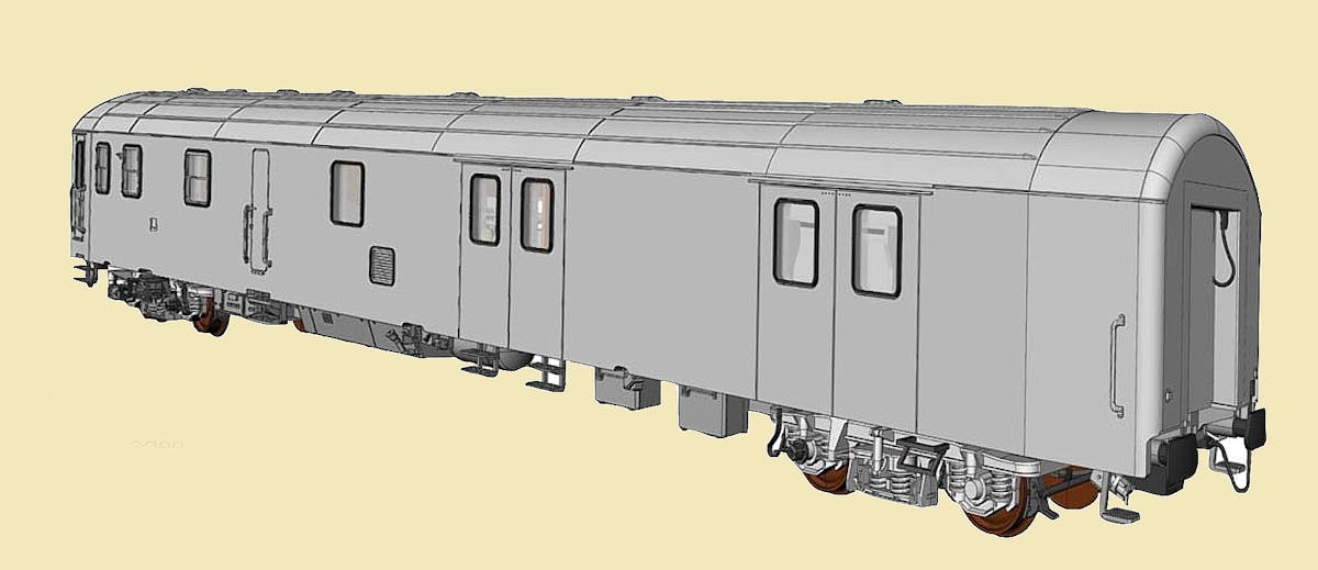 Acme 52509 OBB Carrozza postale delle OBB Post-mz in livrea moderna grigio scuro/ giallo, ep.V ...