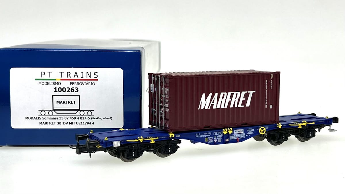 PT Trains 100263 Carro intermodale tipo Sgmmnss ''Modalis'' caricato ...